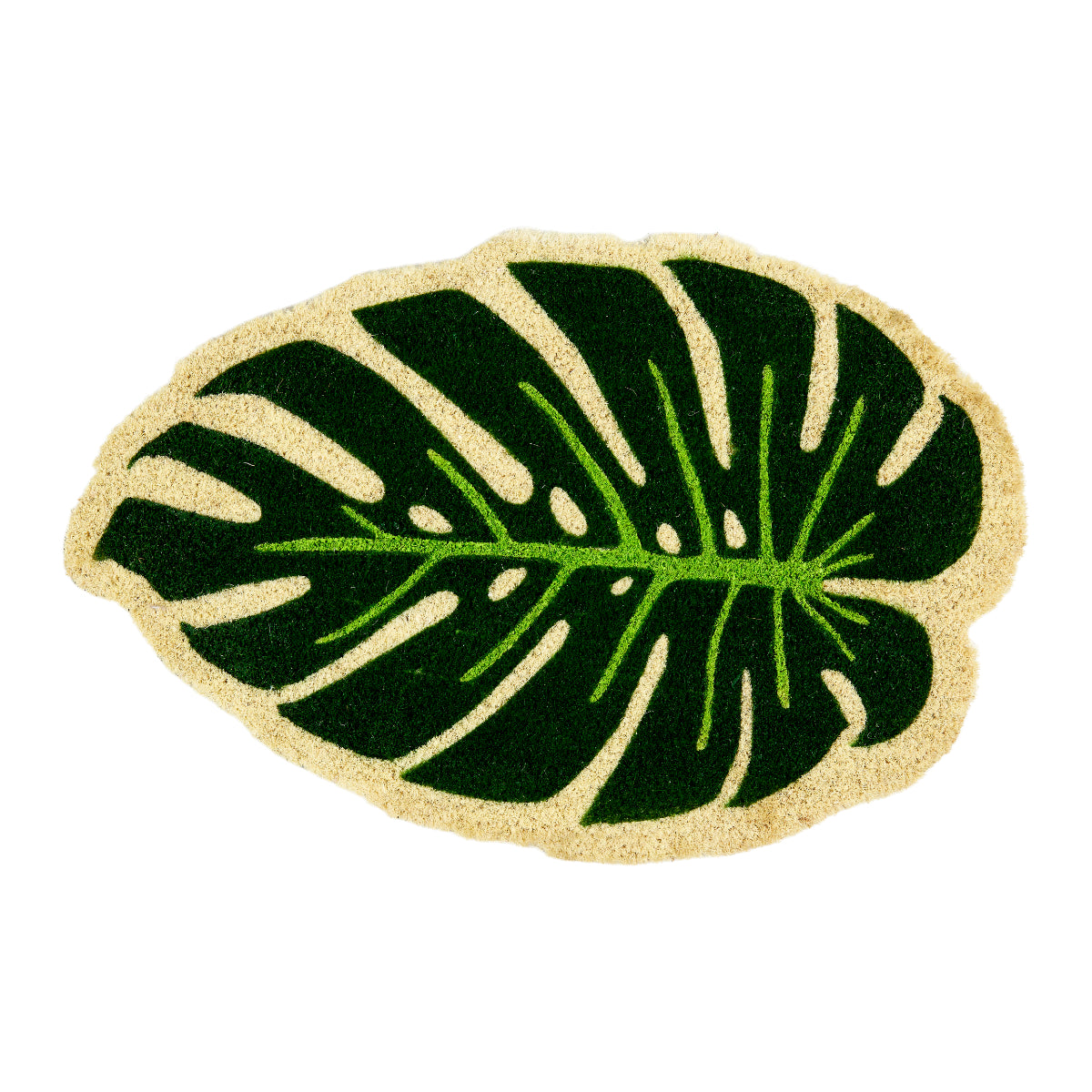 Coco Style Kokosmatte Monstera Formschnitt – Türmatte – heim-haus-garten